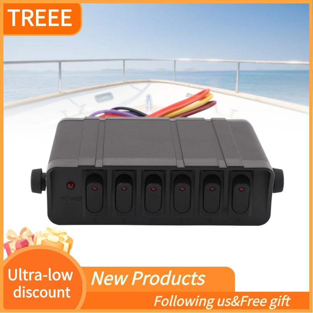 treee 6 Gang Rocker Switch Box DC 12V to 24V 40Amp SPST ON/Off Toggle ...