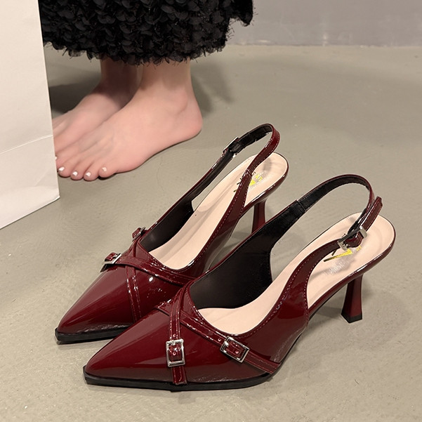 New Women's Stiletto Heels 3 INCH Sandals Patent Leather Pointed Toe ...