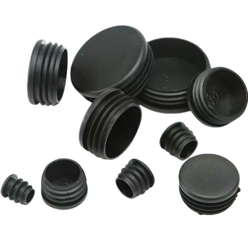 Round Black Plastic Pipe Tubing Inner Plugs Plastic Plug Caps for Chair ...