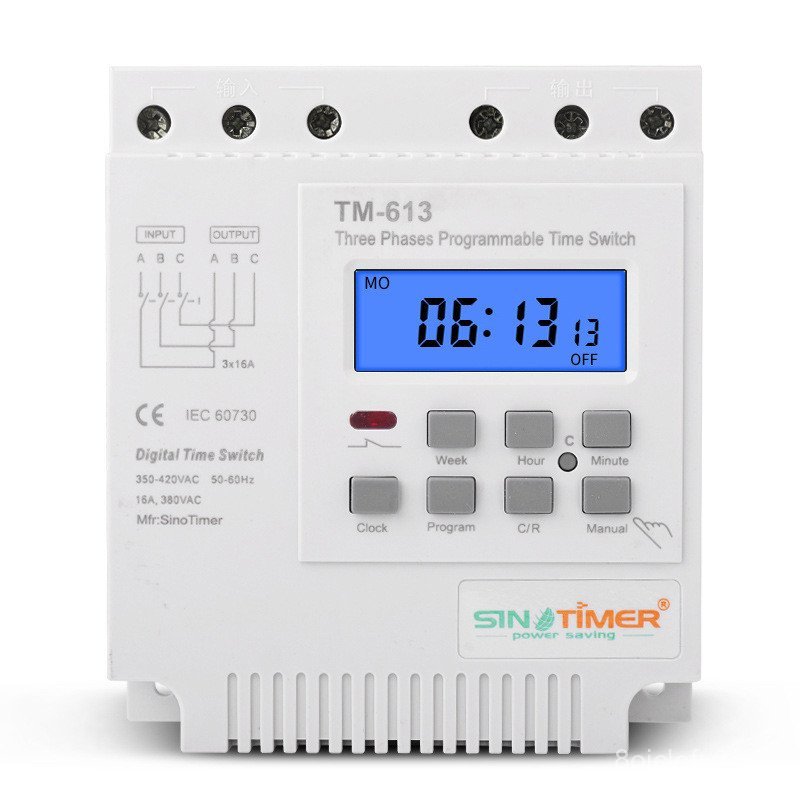 TM613Backlit Intelligent Three-phase Timer Switch/Microcomputer time ...