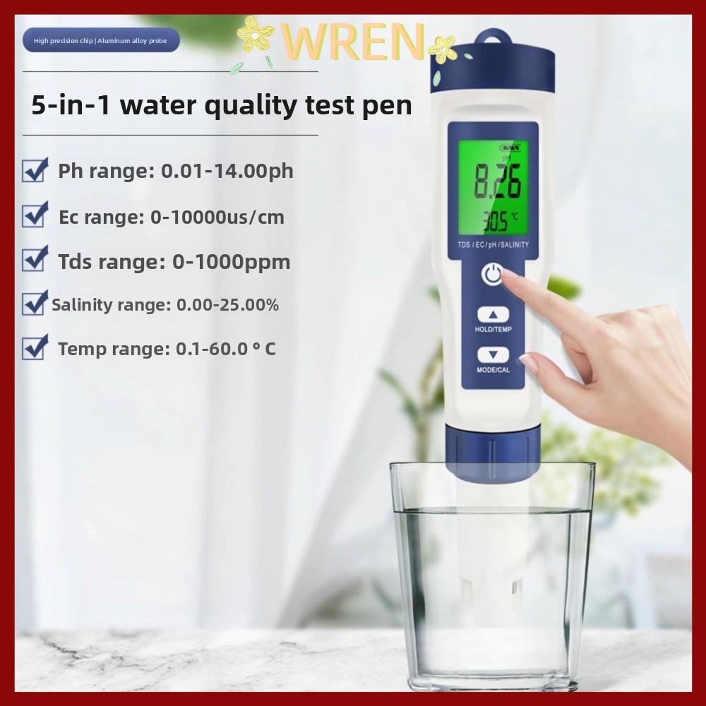 WREN Water Quality Tester, Multi-Parameter 5 in 1 Digital TDS Meter ...