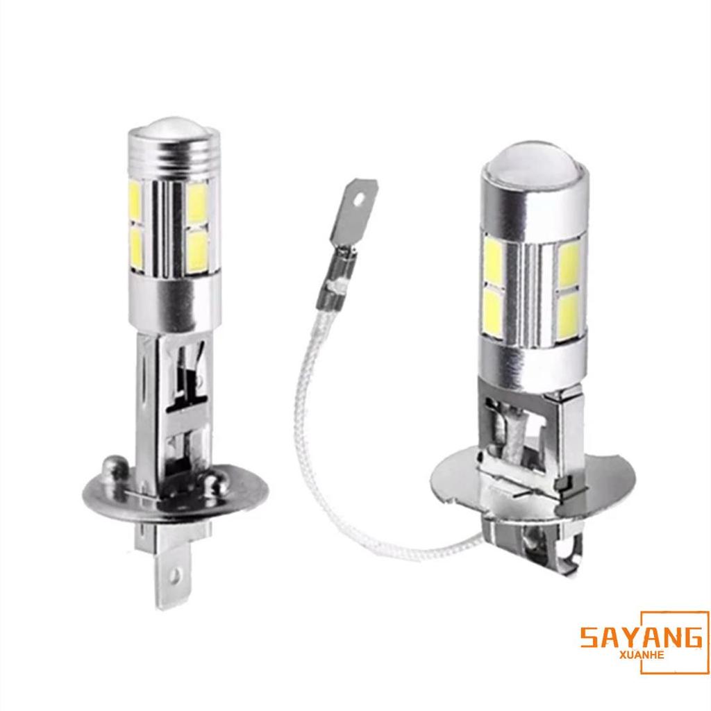 2Pcs H1 H3 LED Car Bulbs 6000K White High Power 10-SMD 5630 Decoding ...