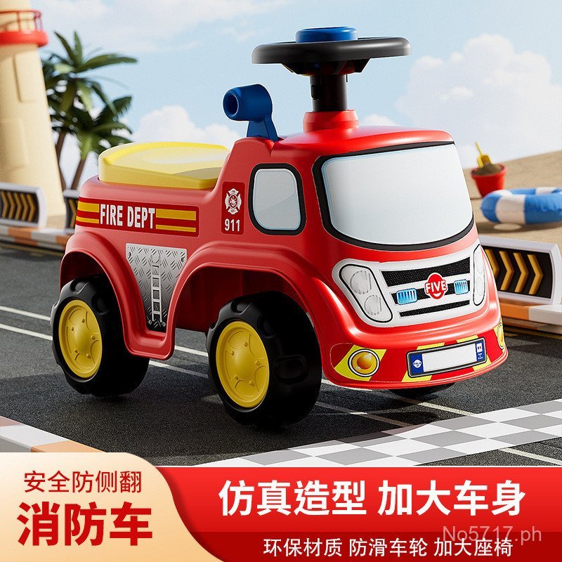 Balance Bike for Kids, Twisting Bike, Children's Fire Truck, Four-Wheel ...