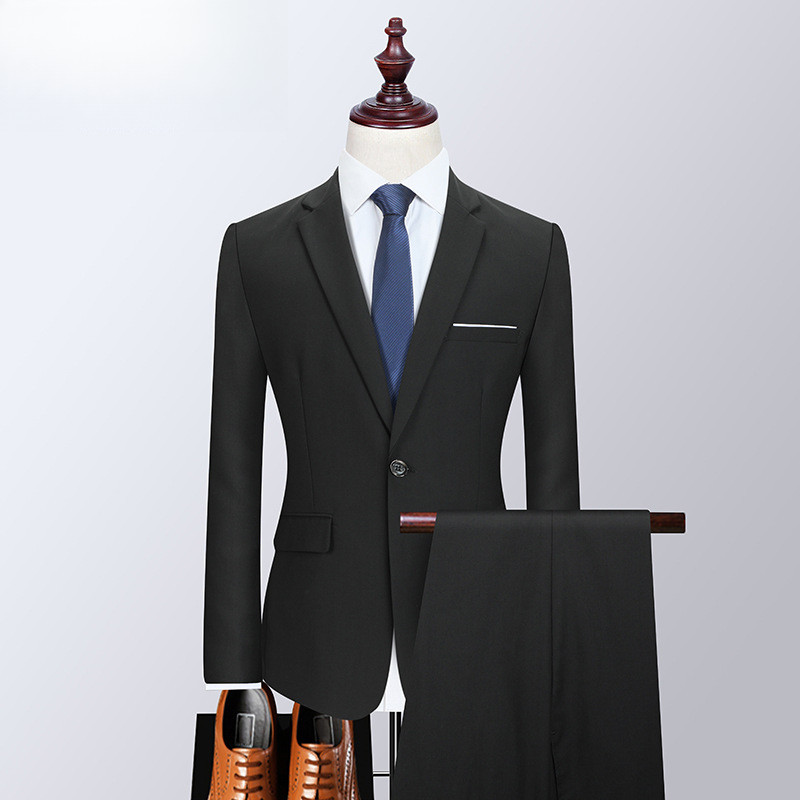 Local Delivery Quality Suit Set One Button Split Men's Business Suit ...