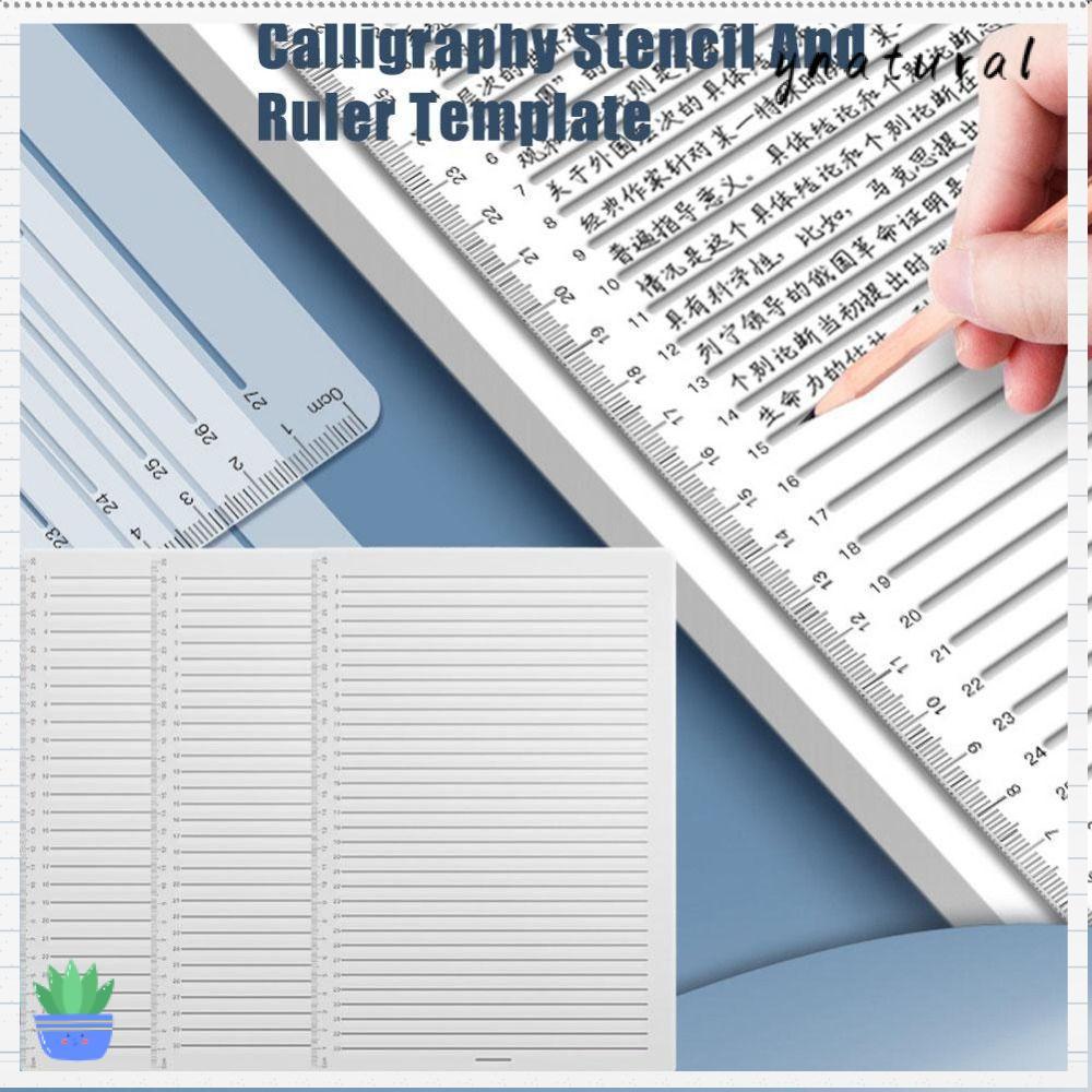 YNATURAL Calligraphy Stencil, Transparent Plastic Ruler Template ...