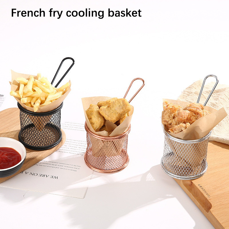 SEMEBY 1Pcs Carbon Steel Frying Basket Multifunctional Mini French ...