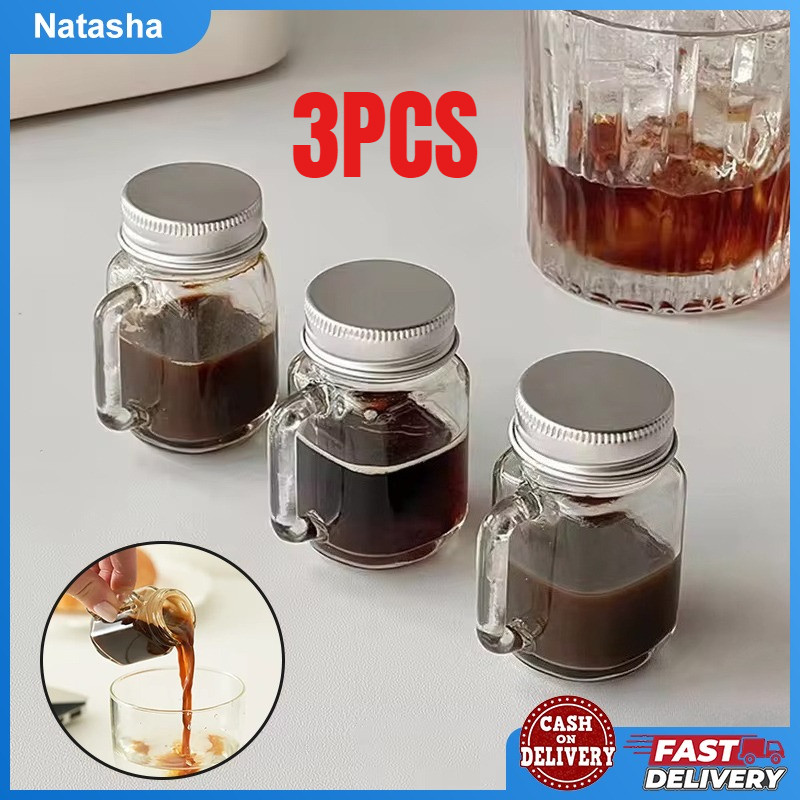 3PCS Mini Mason Jar With Lid Leakproof Party Bar Vodka Spirits Shot For ...
