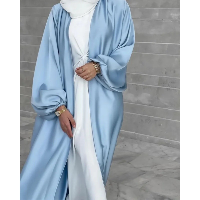 Women Abayas Muslim Kaftan Ramadan Dresses Jilbabs Open Front Abayas ...