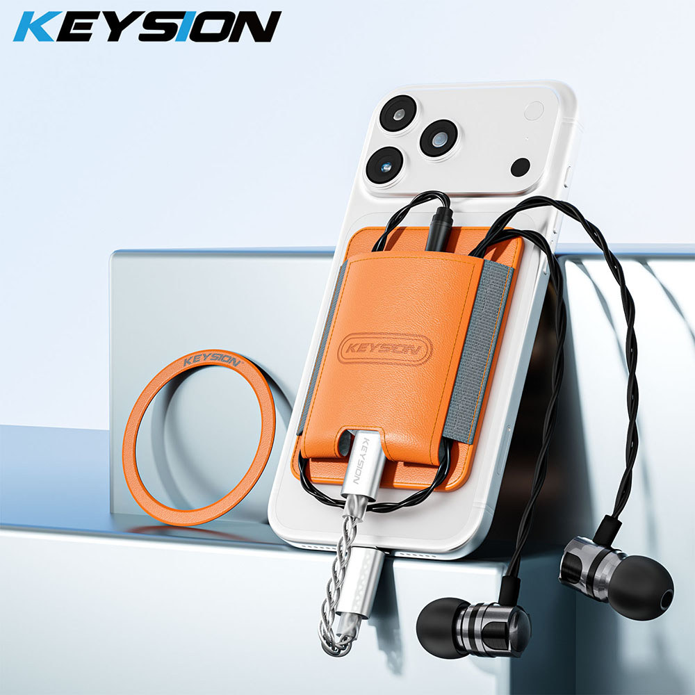 KEYSION Magnet Card Holder Elastic Leather Case for Magsafe for iPhone ...