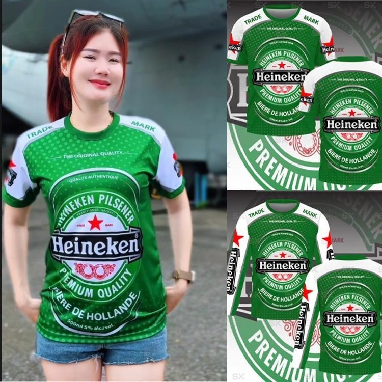 【Speed delivery】Heineken beer printed sports T-shirt for men and women ...
