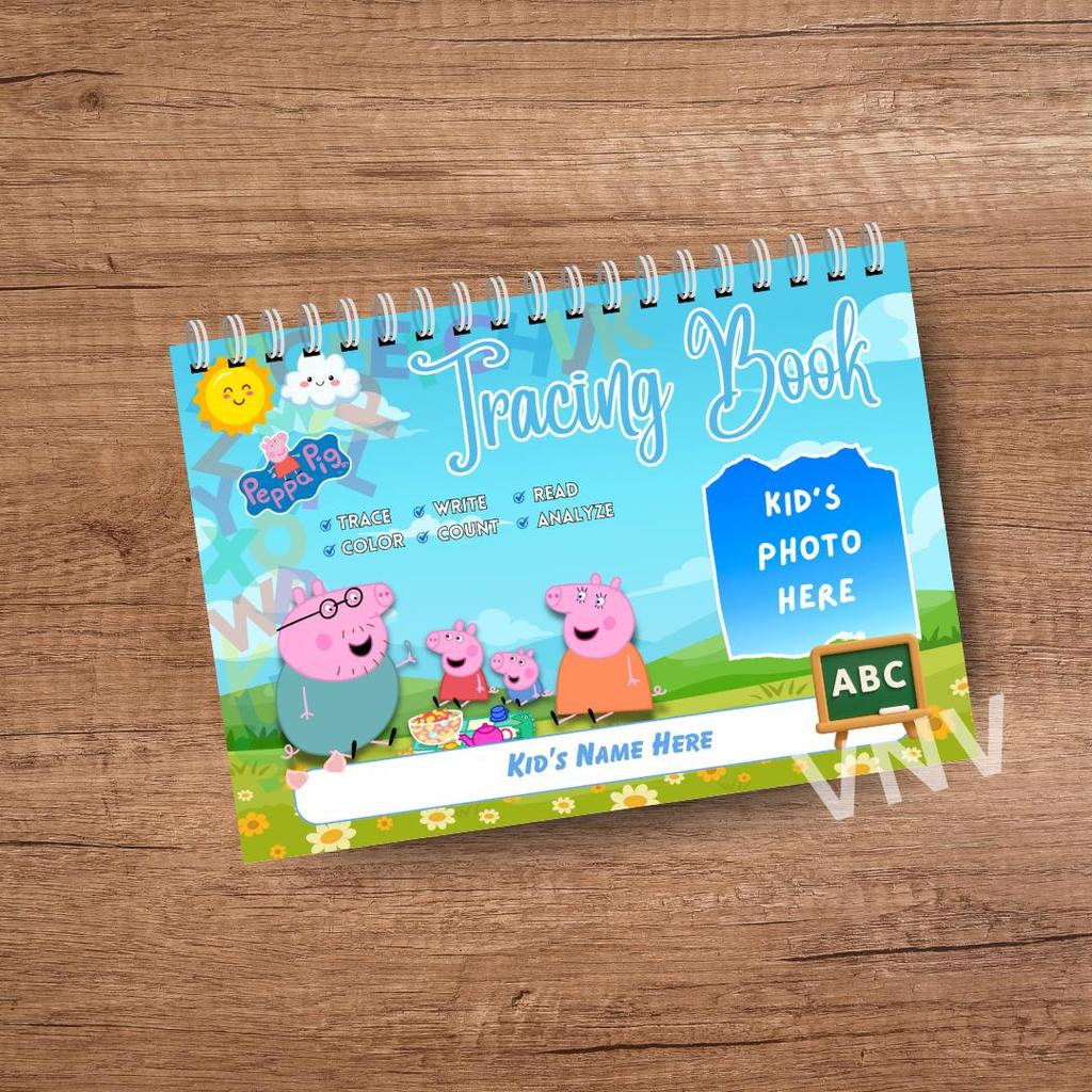 Peppa Pig Customize Tracing Pad With Covers Trace Alphabet Names ...