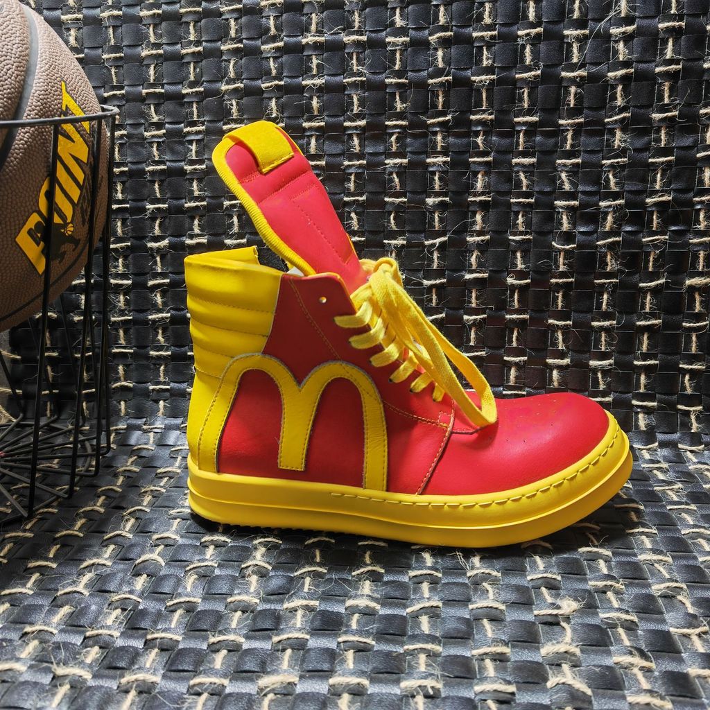 Rick Owens New Men's cowhide height-increasing high-top sneakers ...