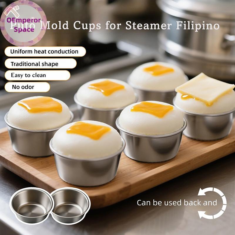OEmperor 10pcs Puto Cake Mold Aluminum Alloy Egg Tart Cup Cupcake ...