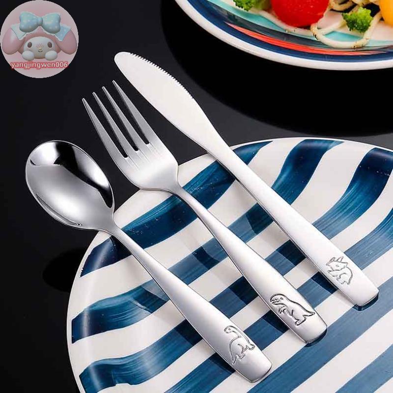 YANGWEN 3-15Pcs Kids Silverware Set Stainless Steel Kids Fork Spoon And ...
