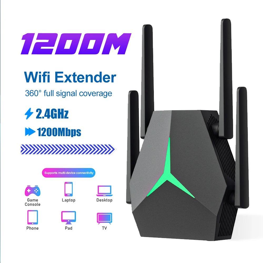 5G Dual-Band WiFi Repeater 1200M Wireless Signal Extender AC1200 2.4G ...
