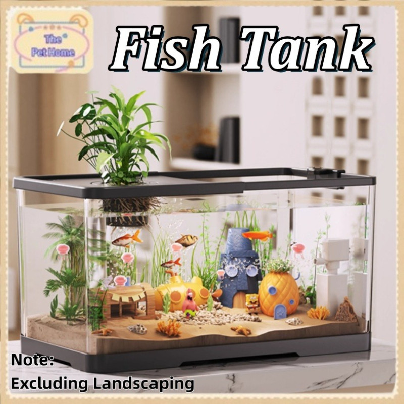 Desktop Fish Tank Clear Plastic Super Transparent Aquarium Compact ...