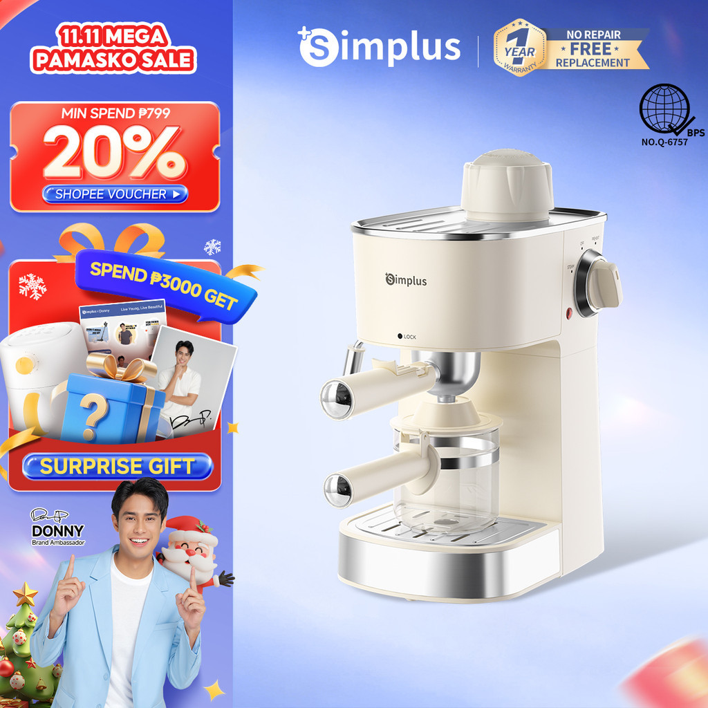 Simplus Coffee Machine Coffee Maker Compact Semi-Automatic Espresso ...