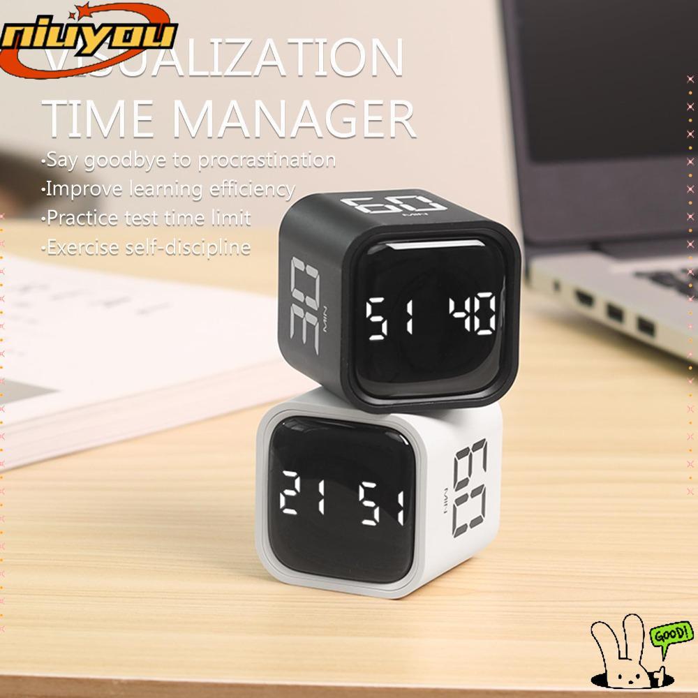 NIUYOU Digital Cube Timer, 3 Volume Adjustable Rotation Timing Pomodoro ...