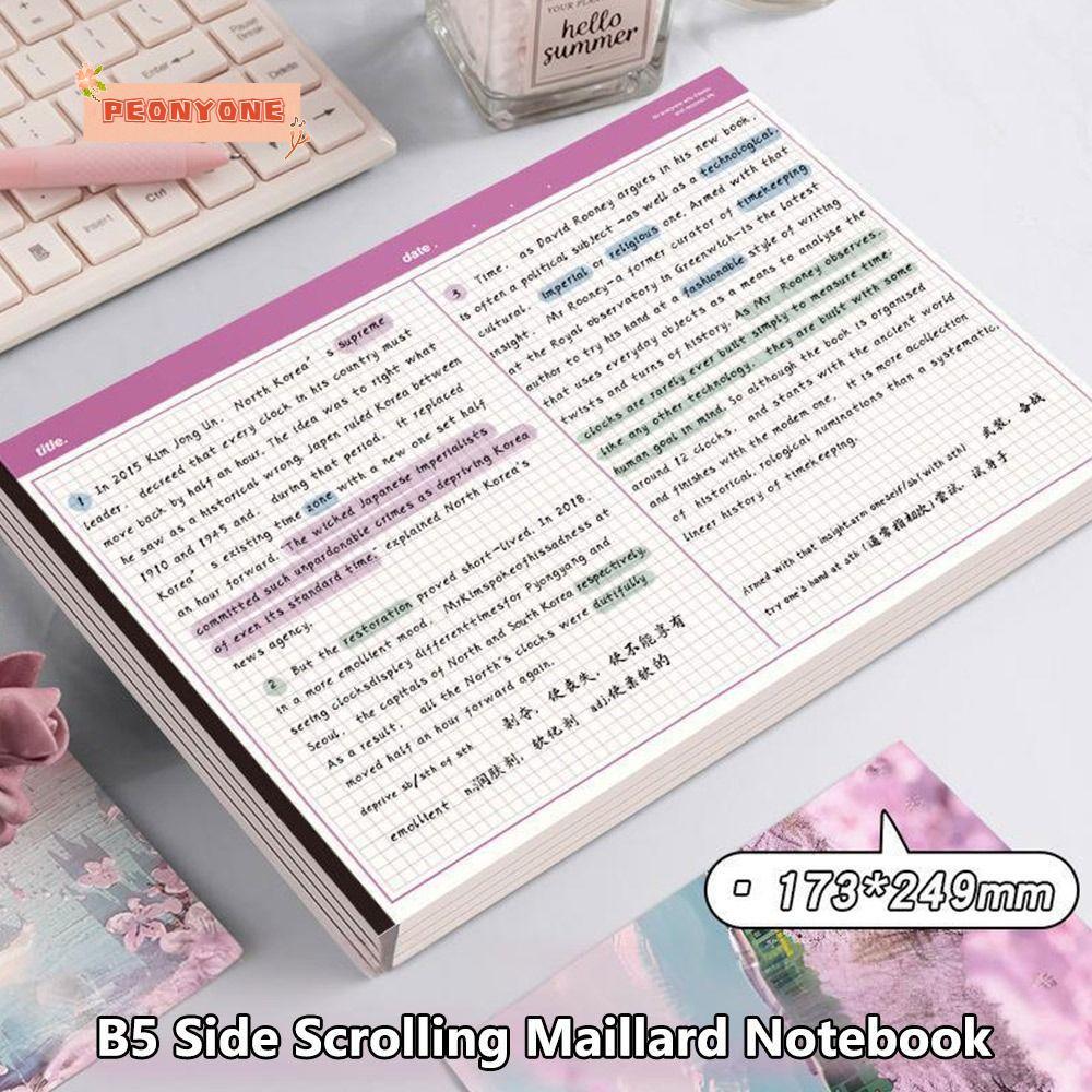 PEONYR 20Sheets/Book Notepad, Horizontal Tearable B5 Notebook ...