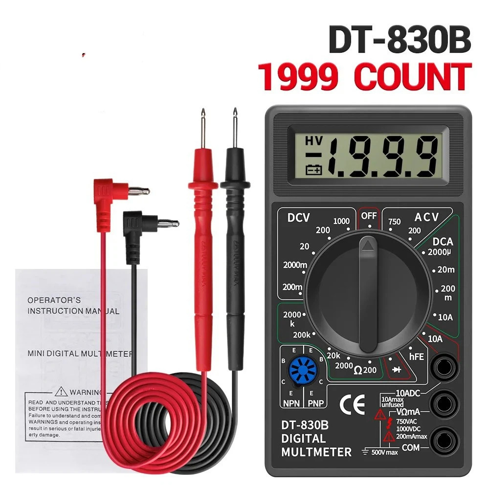 DT830B Digital Handheld Mini Multimeter Electrical Instrument Testing ...
