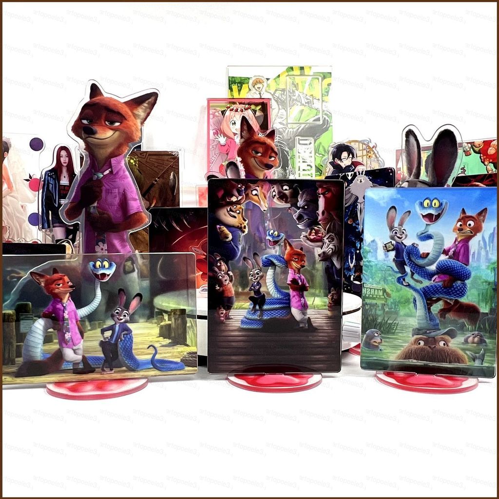 ST3 Zootopia 2 Judy Hopps Stand Plates Nick Wilde Acrylic Plate Holder ...