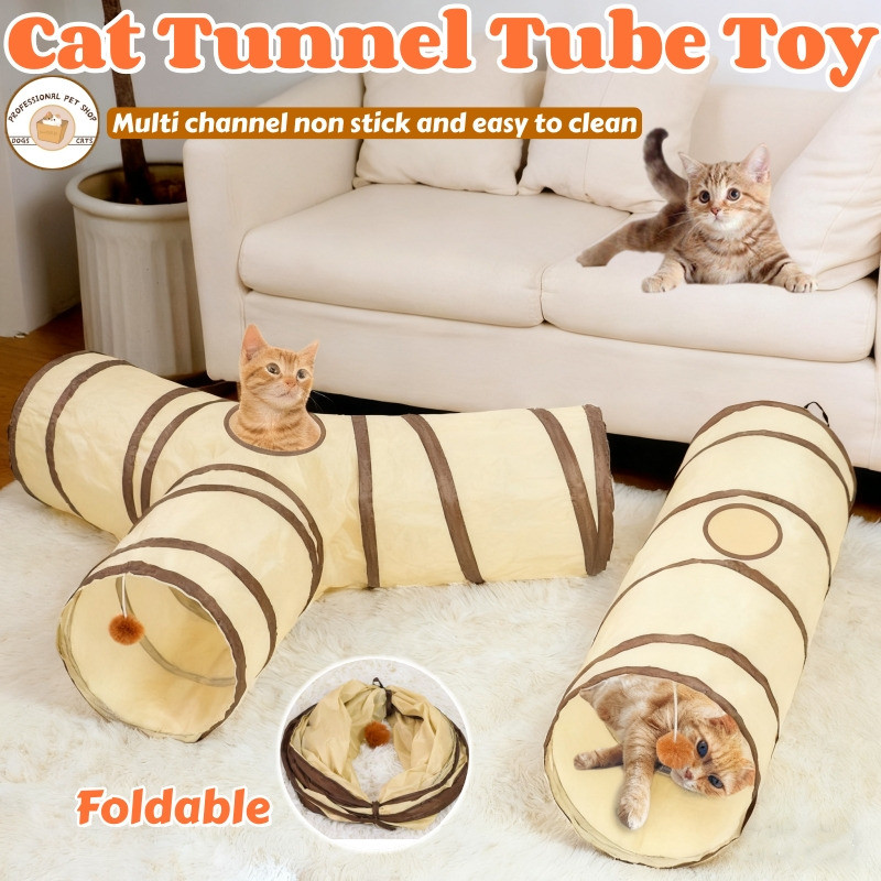 Collapsible Cat Tunnel Tube Toy Interactive Rabbit Tunnel Toys Cat Maze ...