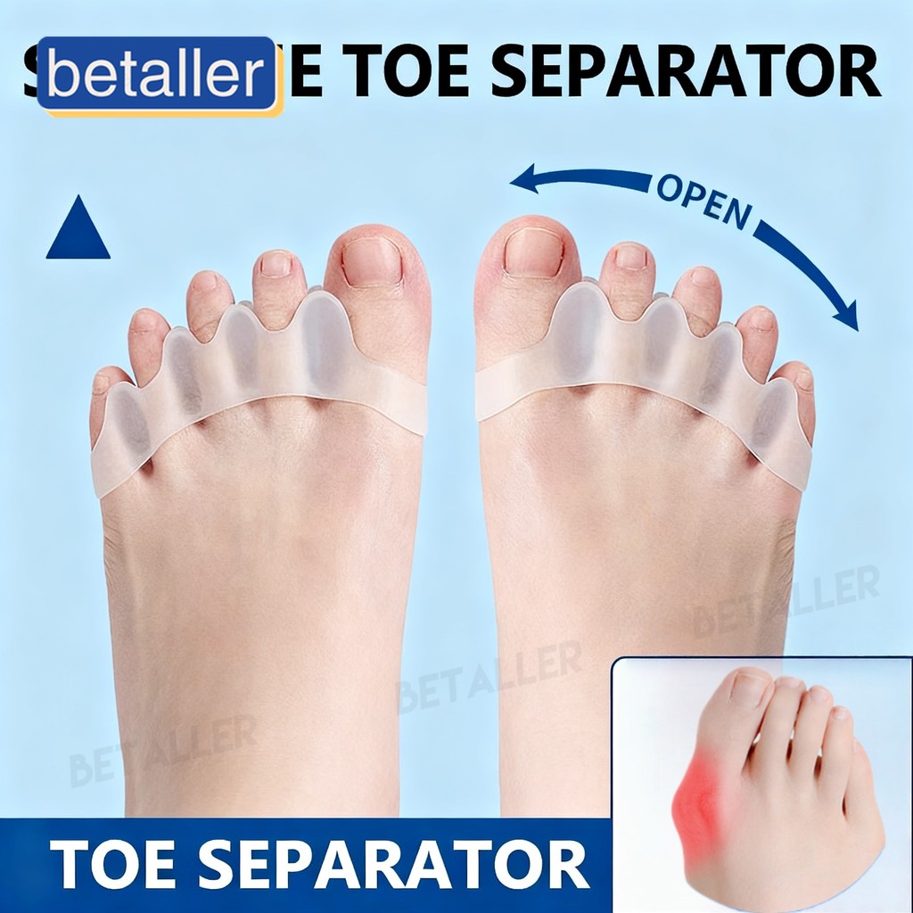 Soft Gel Toe Separator Pedicure Foot Toes Silicone Corrector Pad Five ...