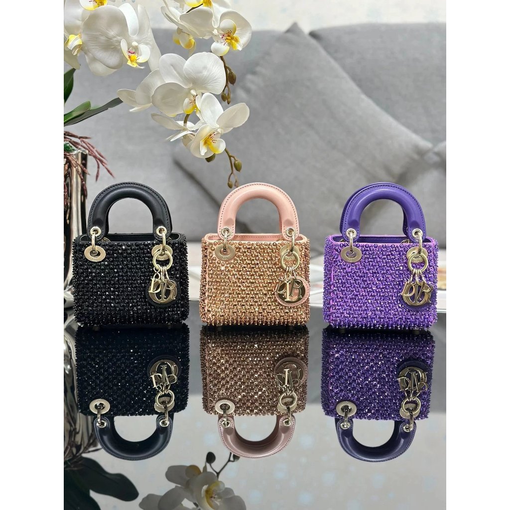 Dior Lady Super Mini Embroidered Beaded Diamond Super Mini Micro Dior ...
