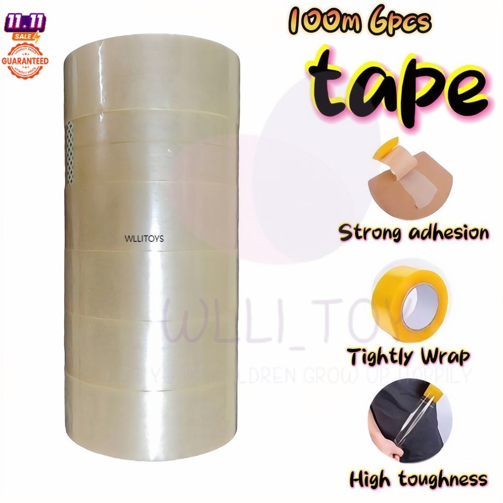SUKIHUB 6pcs 300M Transparent Packing Tape - Wholesale Extra-Long ...