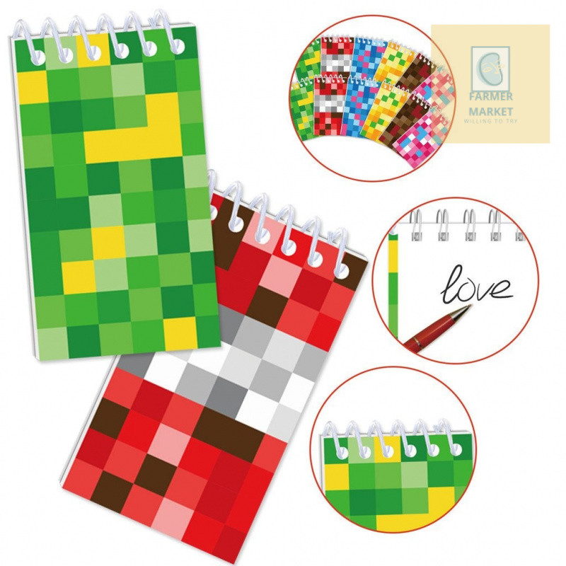 12pcs Student Game Theme Notebook Minecraft Pixel Diary Birthday Gift ...