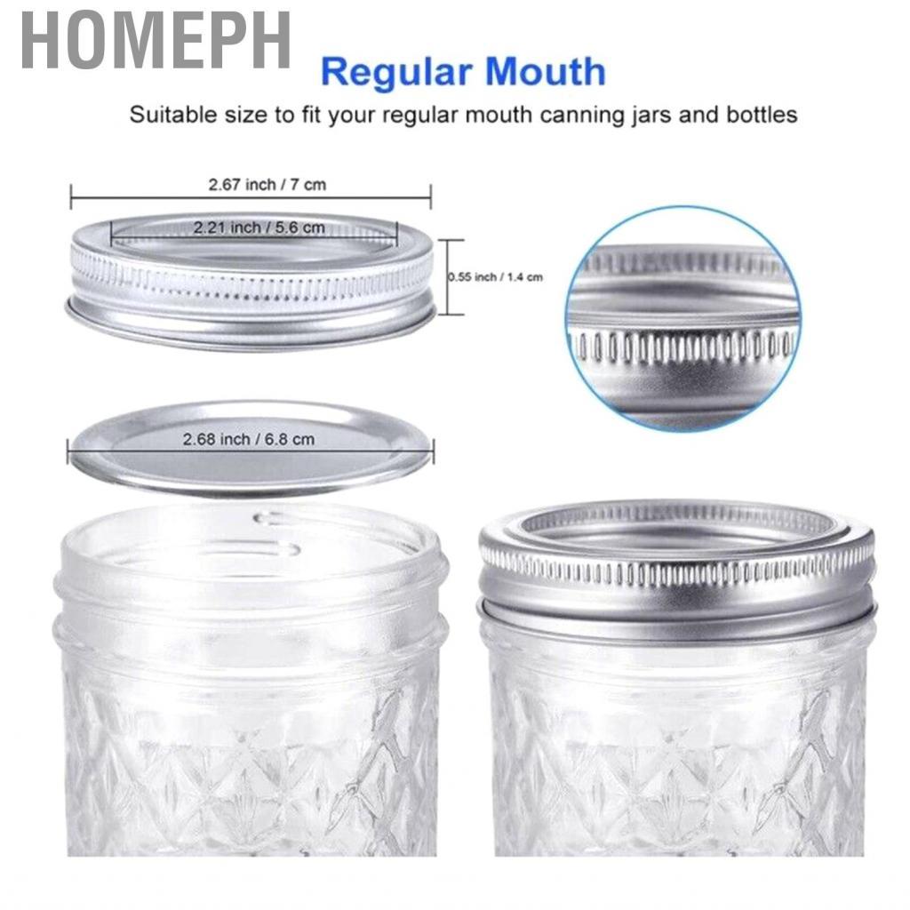 Homeph Maiju 48PCS Canning Lids and Bands for Regular Mouth 70mm Jar ...