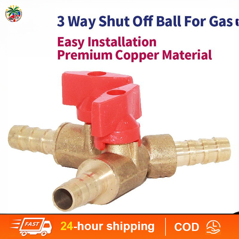 Y 3-Way Shut off Ball Valve 5/16" 8mm Brass Shut off Ball Valve Fitting ...