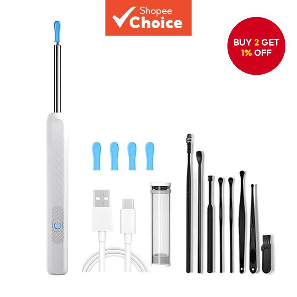 Smart Visual Ear Cleaner Wireless Ear Sticks Otoscope USB C Charging ...
