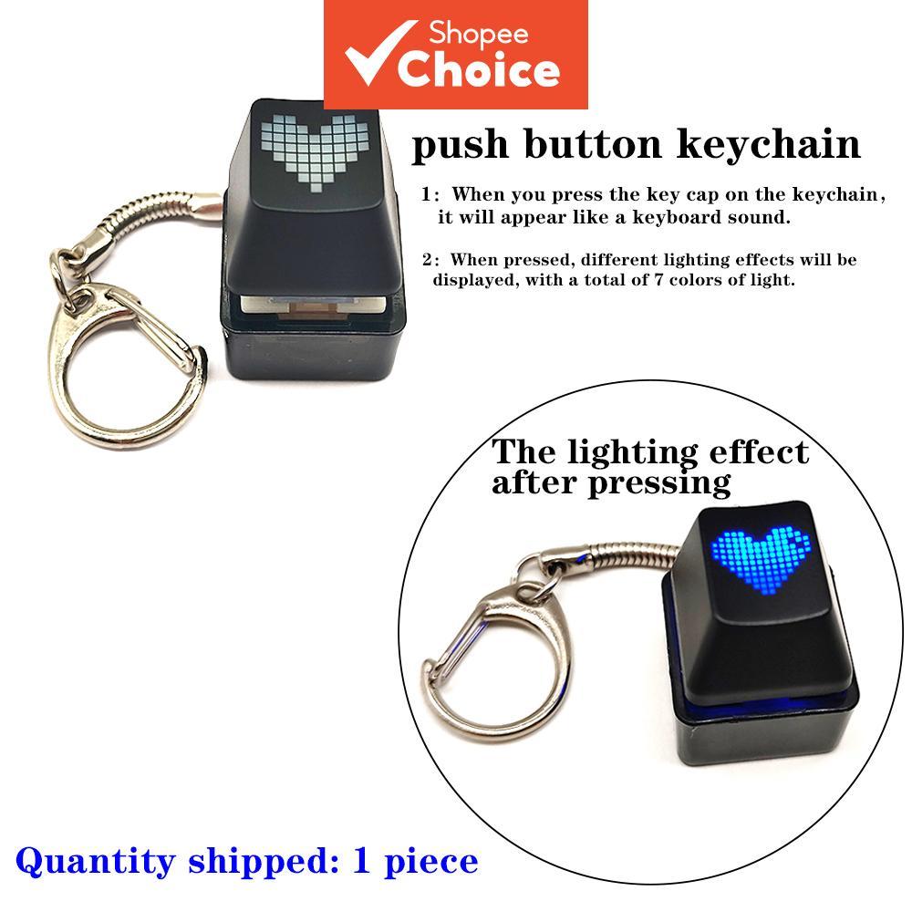Love Heart 7-Color Light RGB Light Keychain Key Ring Pendant Fingertip ...