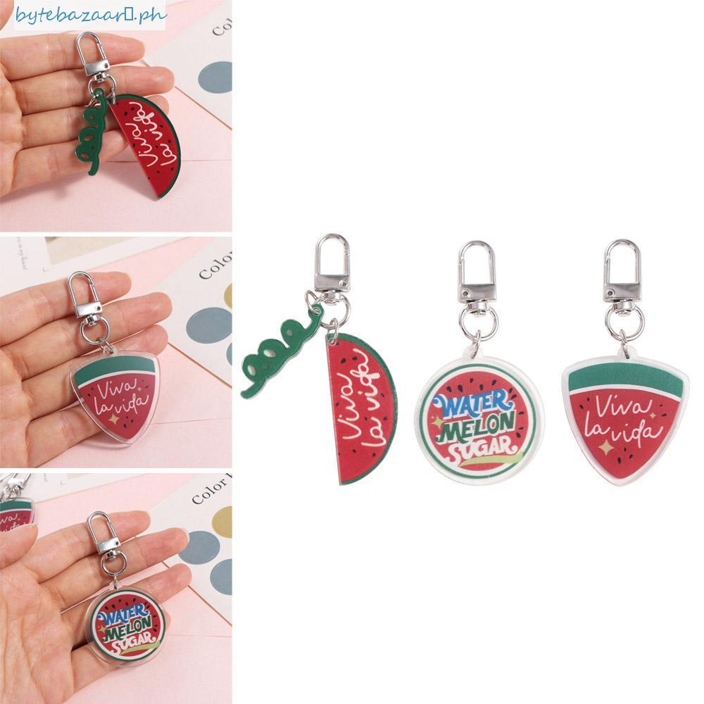 BYTEBAZAAR Shining Watermelon Keychain, Simulation Viva La Vida Acrylic Watermelon Pendant ...