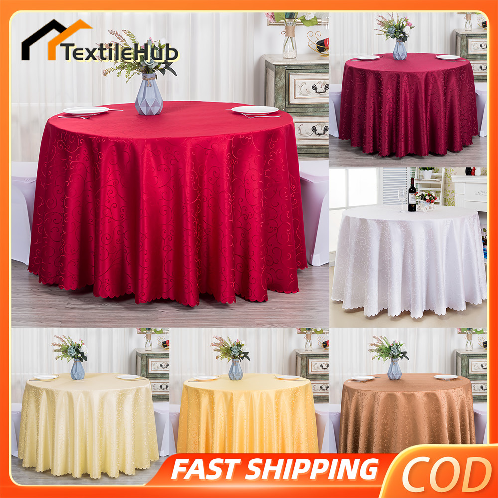 Tablecloth Round 4/6/8/10 Seater Solid Color Table Cloth Home Dining ...