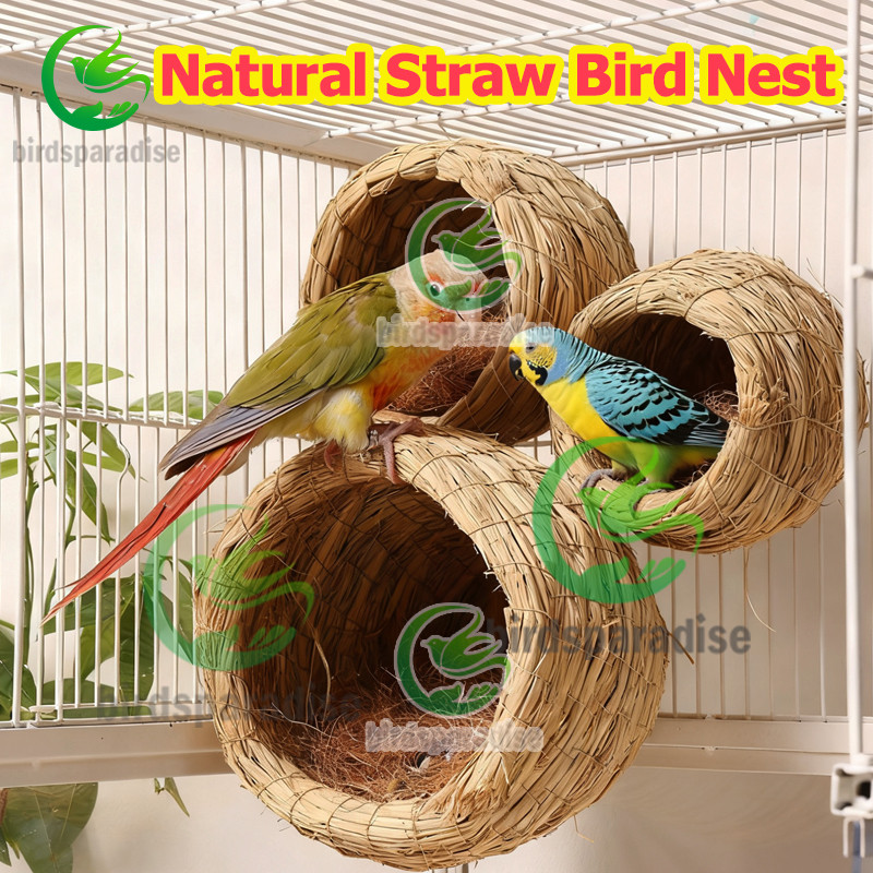Bird Nest Hay Bird nest Natural Straw Birdhouse for lovebirds cockatiel ...