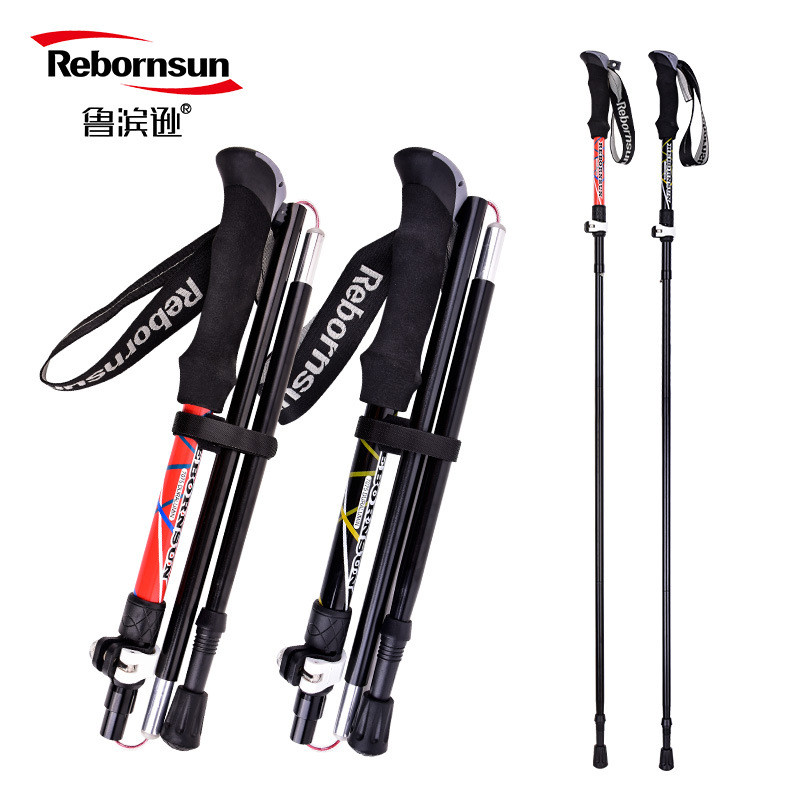 《Hot Sale》Robinson Trekking Pole Folding Aluminum Alloy Five Sections ...