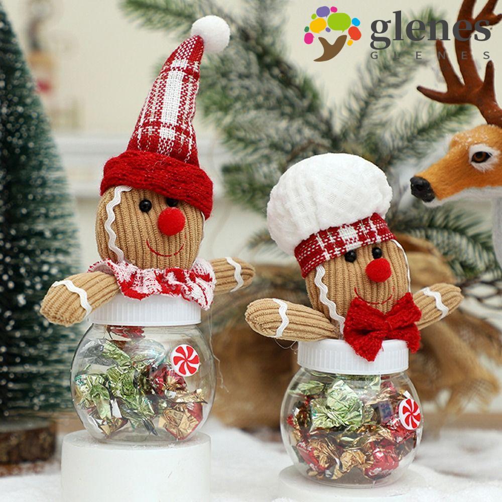 GLENES Christmas Candy Jar, Plastic Unique Gingerbread Candy Jar, Candy ...