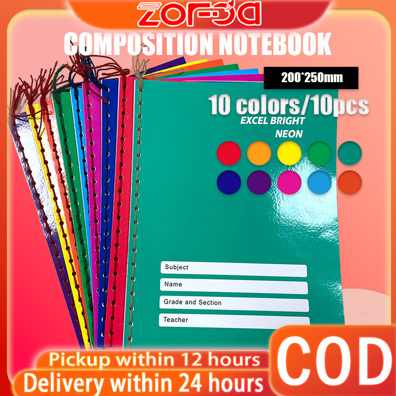 10Pcs Big Yarn University Composition Notebook 20*25cm 10 Colors School ...