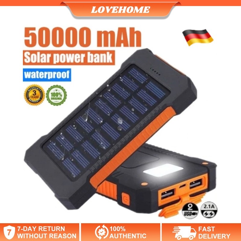 [Original] 50000mAh Solar Power Bank Wireless Waterproof Led light ...