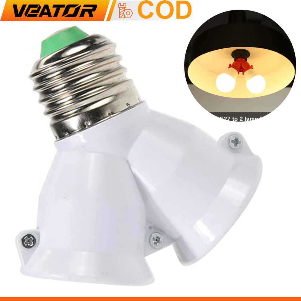 NEW 2-in-1 E27 Lamp Holder E27 Lamp Holder Light Base Adapter Separator ...