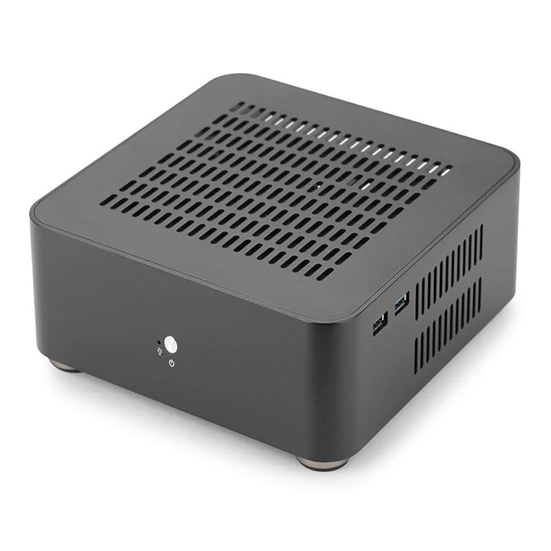 RGEEK PC Case Desktop All-Aluminum Mini PC Case (80MM, Black with Holes ...