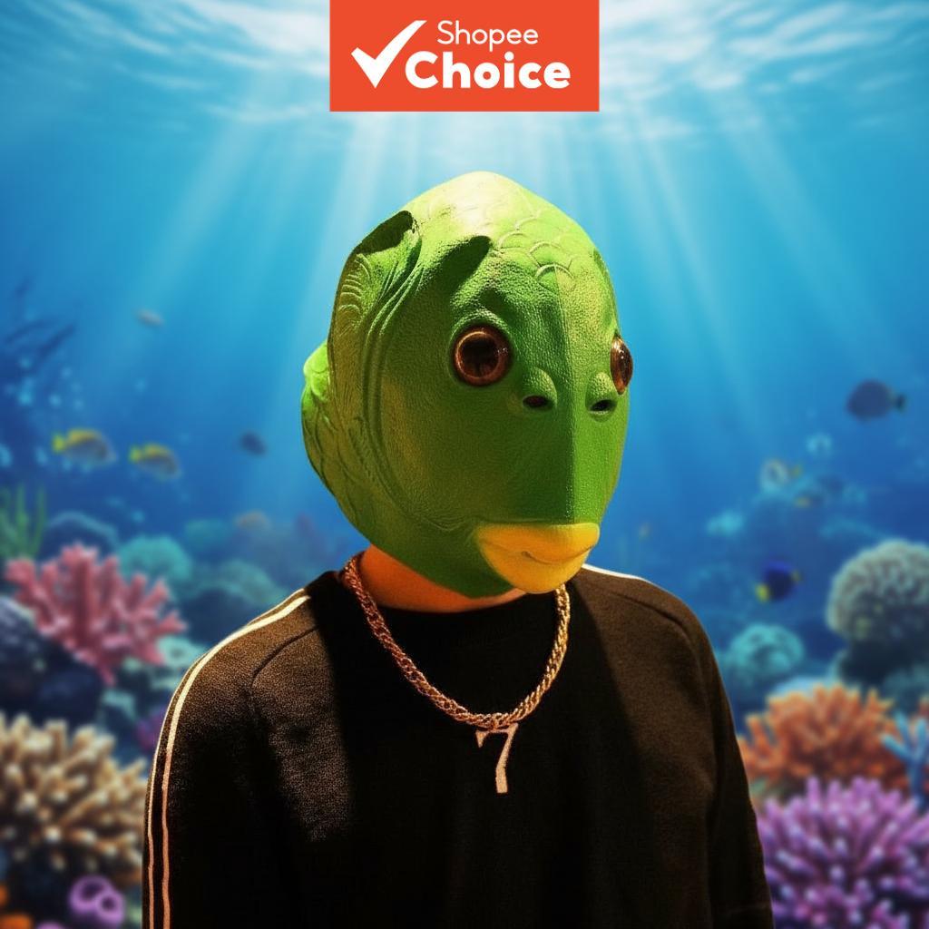 Unique Green Fish Head Mask – Adorable Fishman/Monster Design | Shopee ...
