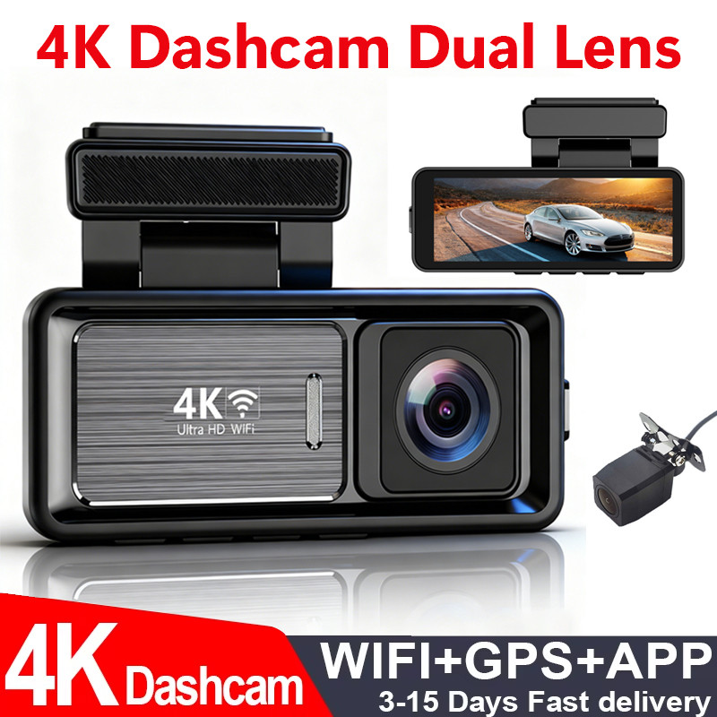 EVEAN Car Dashcam 4K Front Car DVR Night Vision Support GPS and WiFi ...