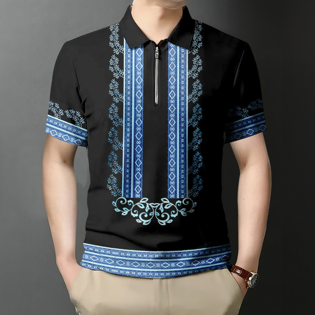Asean Attire For Men Polo Shirts For Men Ethnic Print Shirt For Men ...