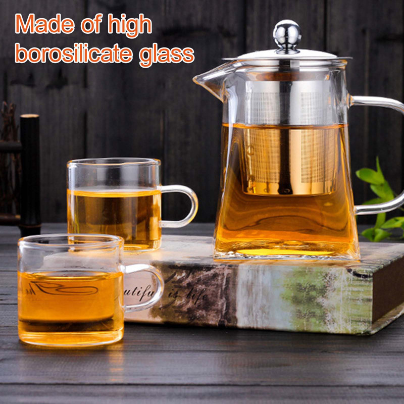 Large Capacity Heat Resistant Glass Teapot With Removable Stainless ...