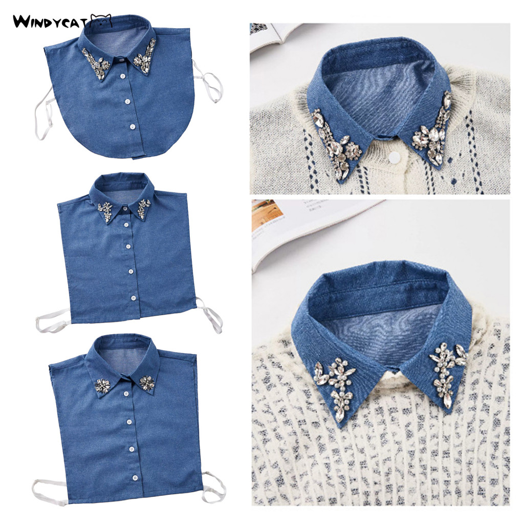 Rhinestone Detachable Collar Comfortable Fit Collar Sparkling ...