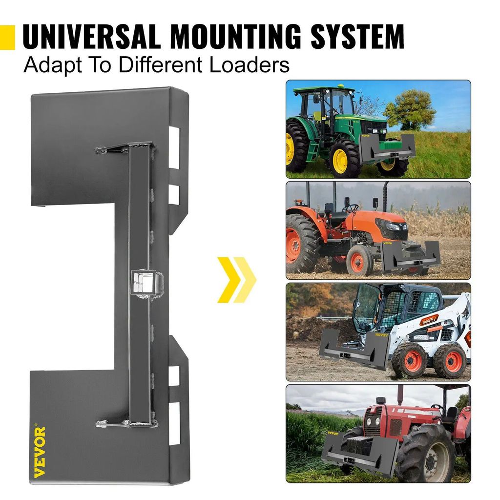 VEVOR Universal Quick Tach Skid Steer Mount Plate 3/16 1/4 Inch Adapter ...