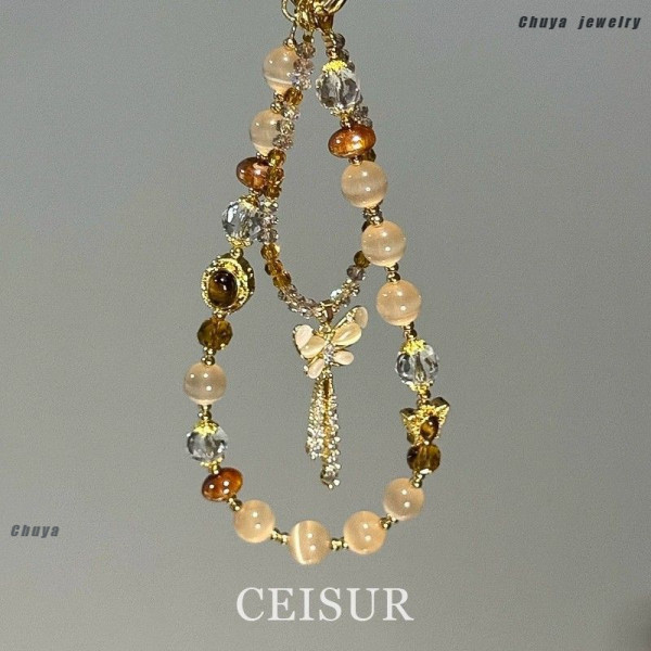 Chuya Vintage Luxury Fake Tiger Eye Phone Strap Pendant, Grounding ...